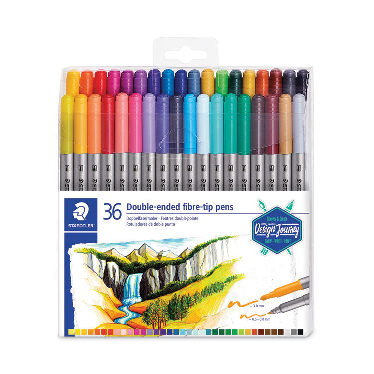 Staedtler® STD3200TB36 Double Ended Markers, Assorted Bullet Tips ...