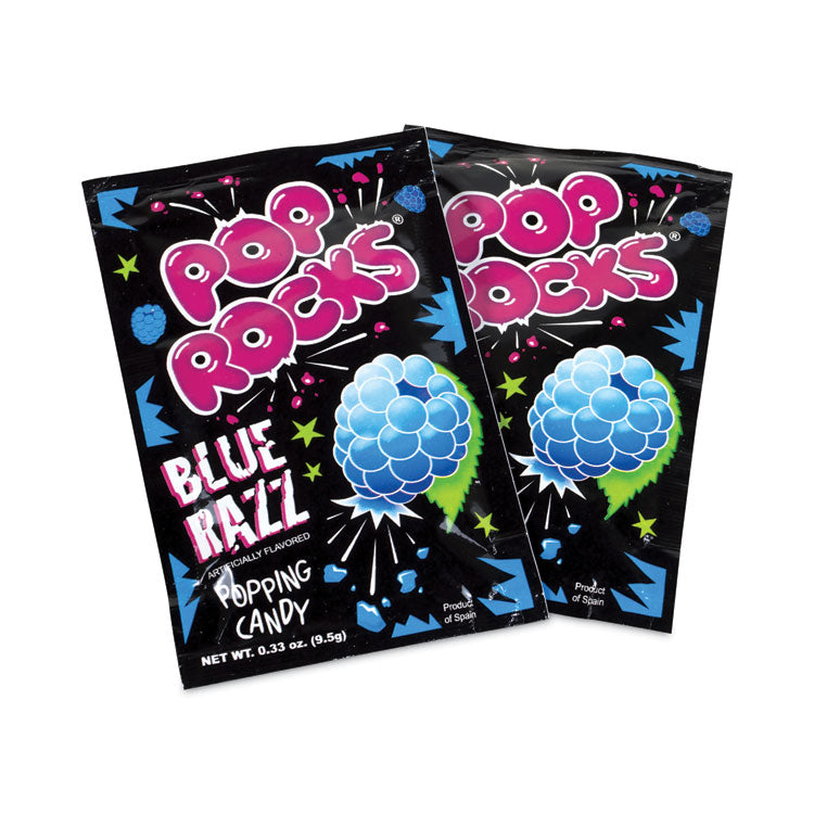 POP ROCKS® Sugar Candy, Blue Raspberry, 0.33 oz Pouches, 24/Carton, Sh ...