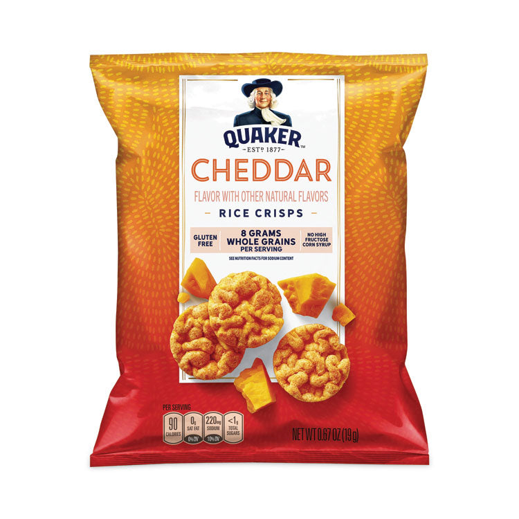 Quaker® Rice Crisps, Cheddar Cheese, 0.67 oz Bag, 60 Bags/Carton, Ship ...