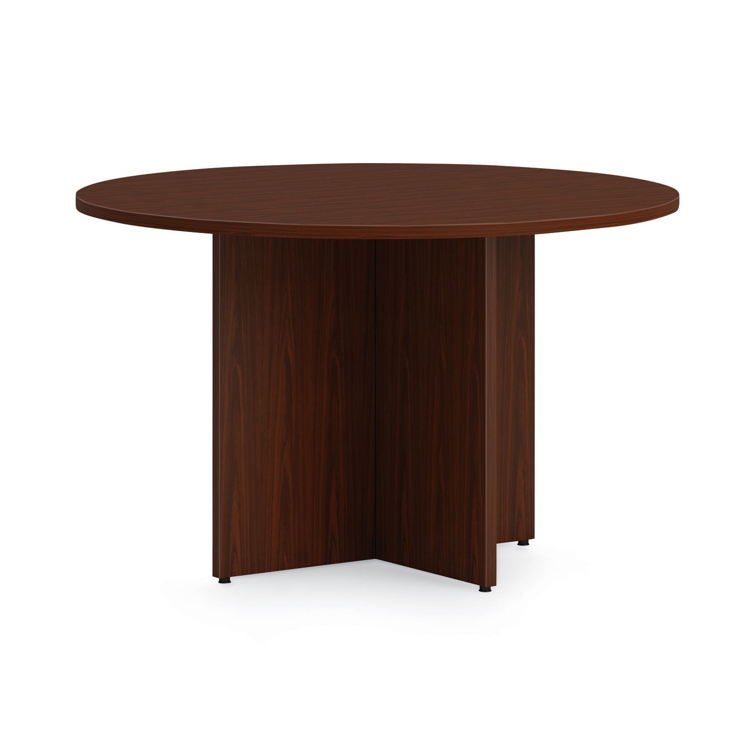 HON® Mod Round Conference Table Top, 48" Diameter, Traditional Mahogan ...