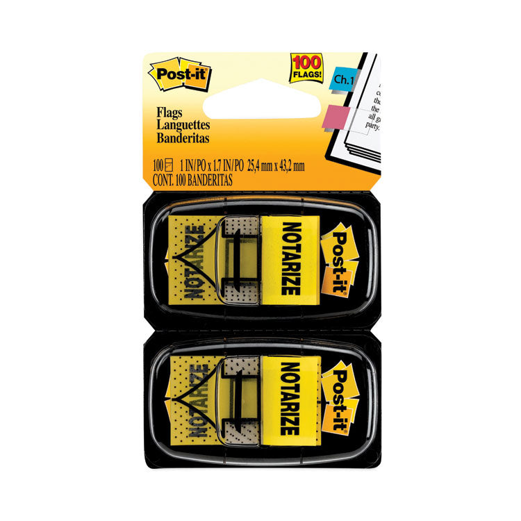Post-it® Flags MMM680NZ2 Arrow Message 1" Page Flags, "Notarize ...