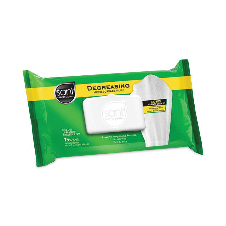 Sani Professional® NICA12345 Degreasing Multi-Surface Wipes, 1-Ply, 11. ...