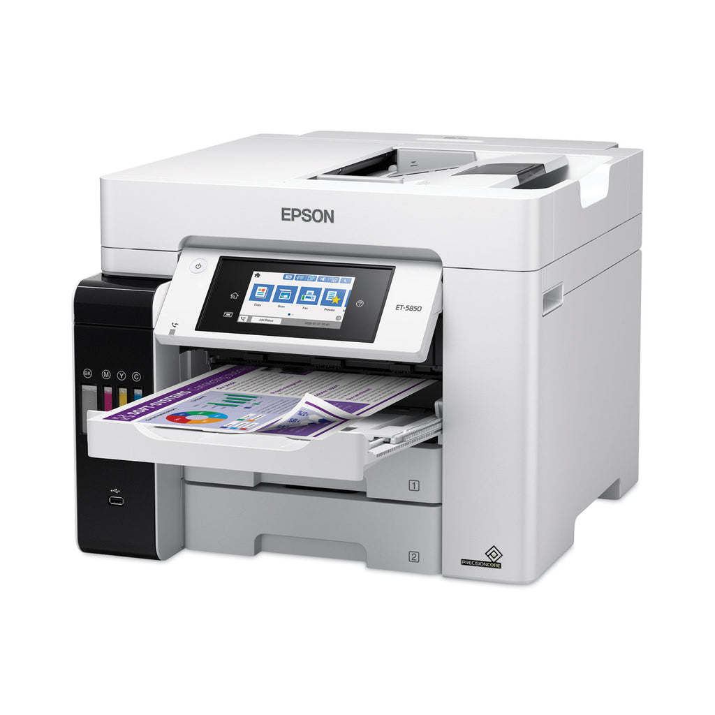 Epson® EcoTank Pro ET-5850 All-in-One Supertank Printer, Copy/Fax/Prin ...