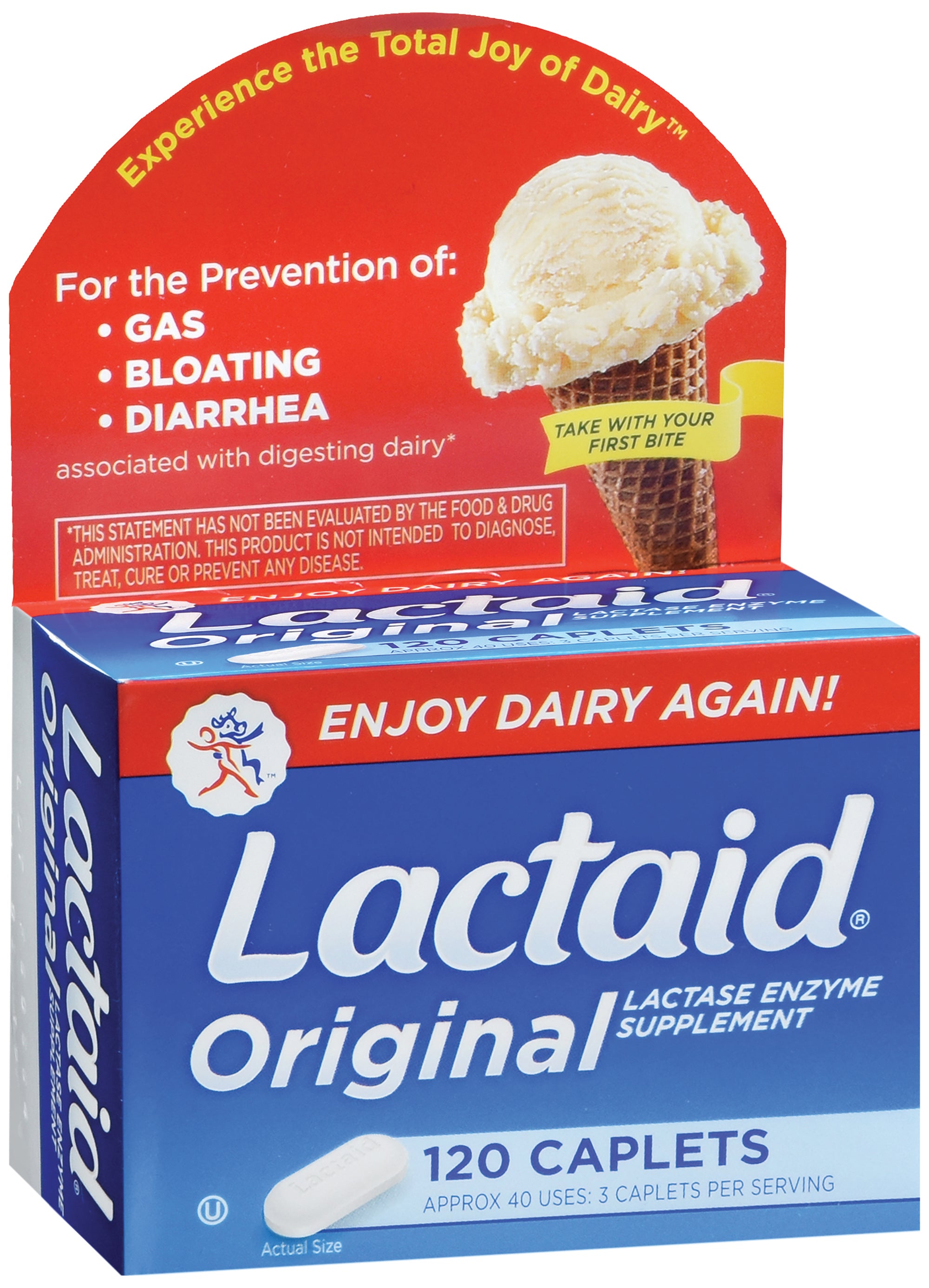 Lactaid® Original Dietary Supplement Lactase Enzyme 3,300 IU Strength ...