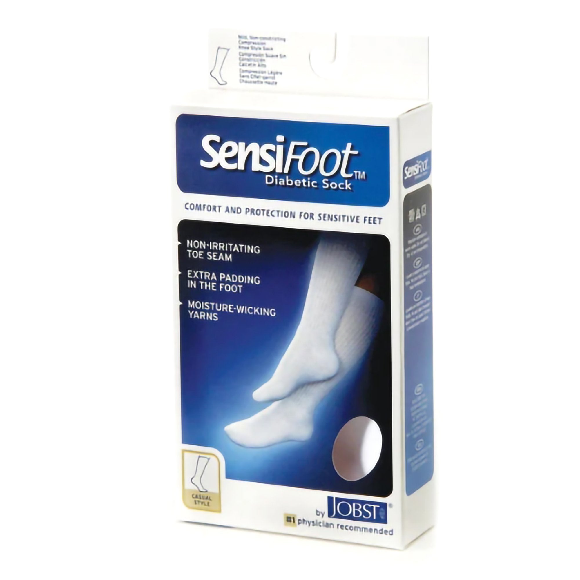 Jobst® SensiFoot Diabetic Compression Stocking Knee High Large White C ...