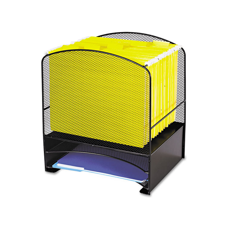 Safco® SAF3260BL Onyx Mesh Desktop Hanging File With Two Horizontal ...