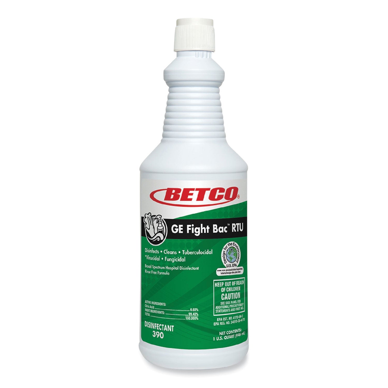 Betco® GE Fight Bac RTU Disinfectant, Fresh Scent, 32 oz Bottle, 12/Ca ...