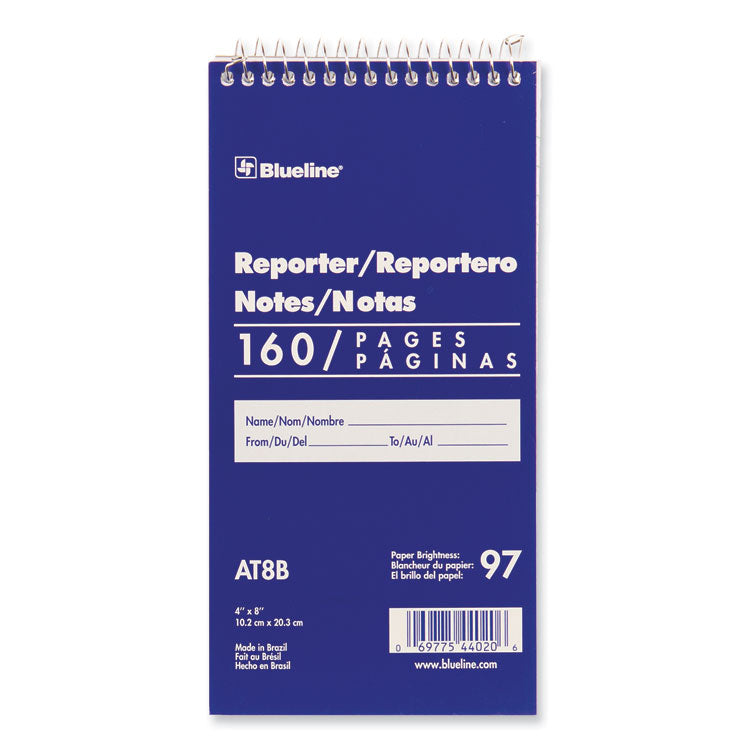 Blueline® REDAT8B Reporters Note Pad, Medium/College Rule, Blue Cover ...