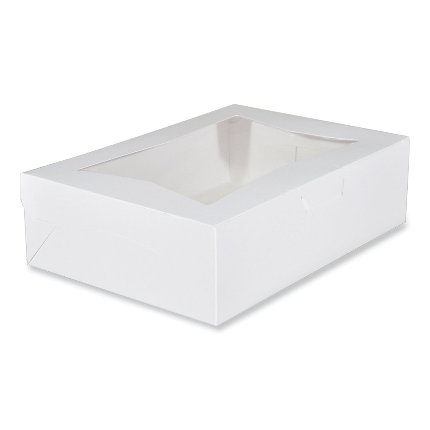 SCT® White Window Bakery Boxes with Tuck-in Lid, 10 x 14 x 4, White, P ...