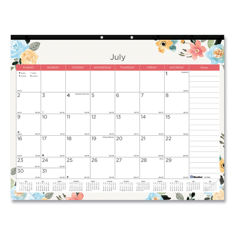 Blueline® REDCA1716BD Spring Monthly Academic Desk Pad Calendar ...