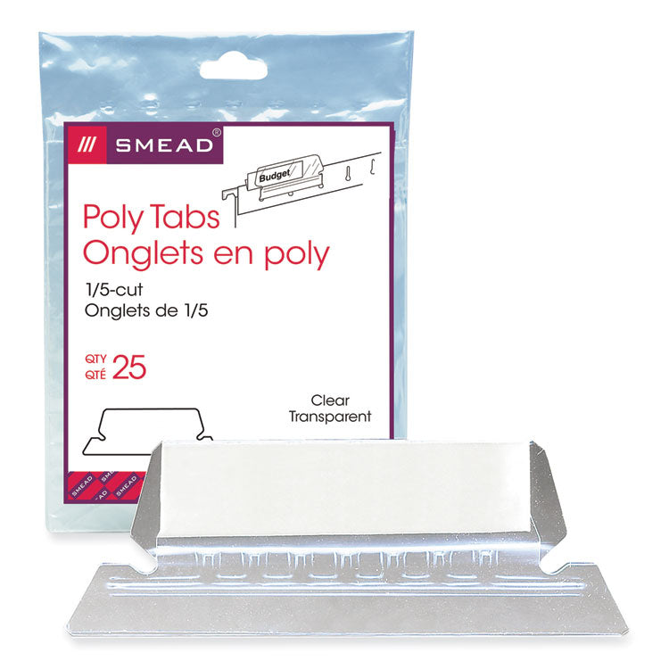Smead™ SMD64600 Poly Index Tabs and Inserts For Hanging File Folders, 1 ...