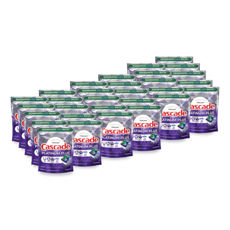 Cascade® PGC08652 Platinum Plus ActionPacs Dishwasher Detergent Pods, 1 ...