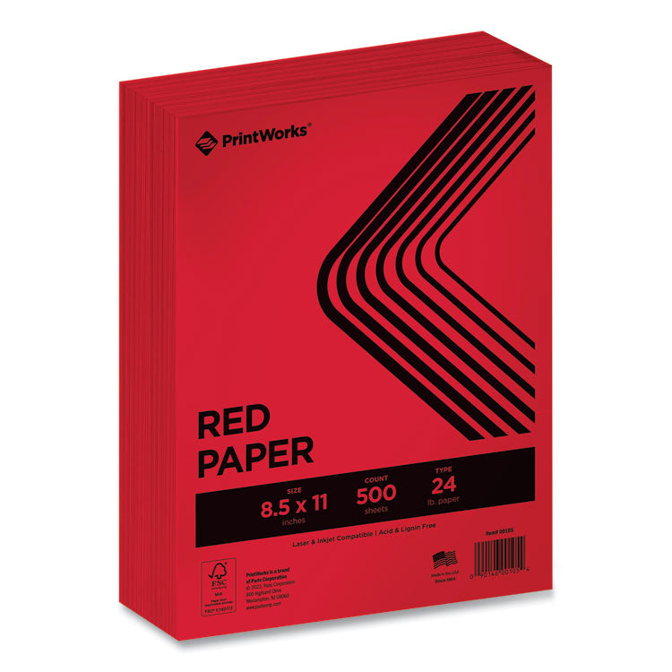 PrintWorks® Professional PRB00105 Color Paper, 24 lb Text Weight, 8.5 x ...