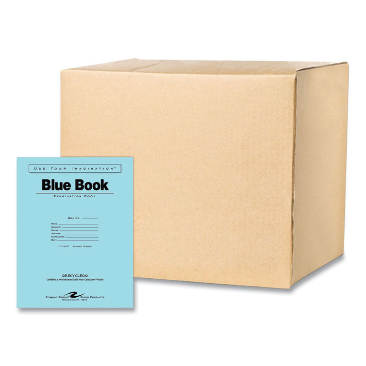 Roaring Spring® Recycled Exam Book, Wide/Legal Rule, Blue Cover, (8) 1 ...