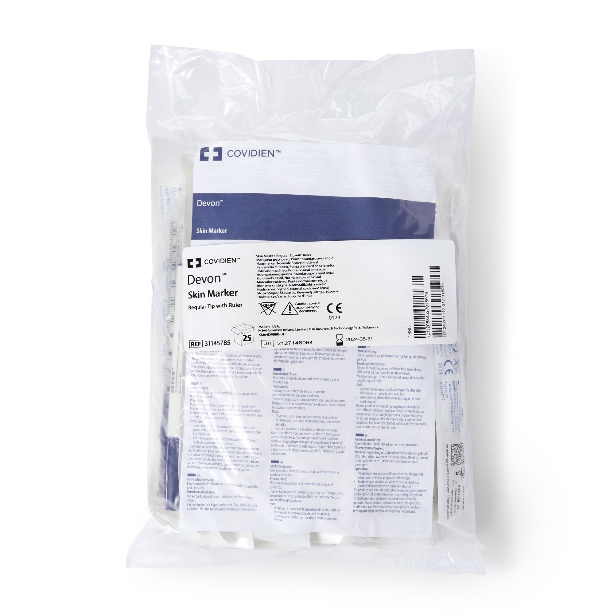 Devon™ Skin Marker with Ruler Gentian Violet Ink Sterile Full Size Reg ...