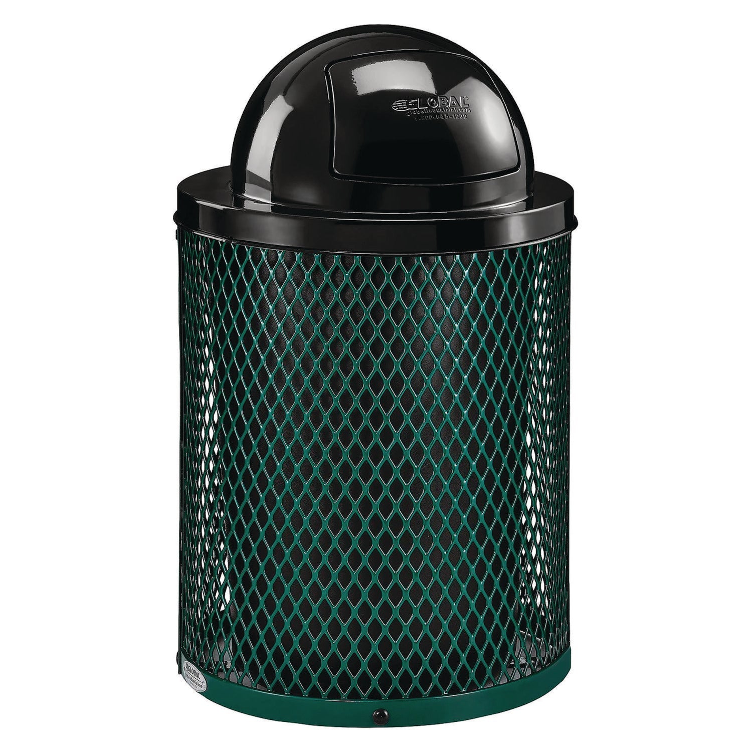 Global Industrial® Outdoor Diamond Steel Trash Can, 36 gal, Dome Lid ...