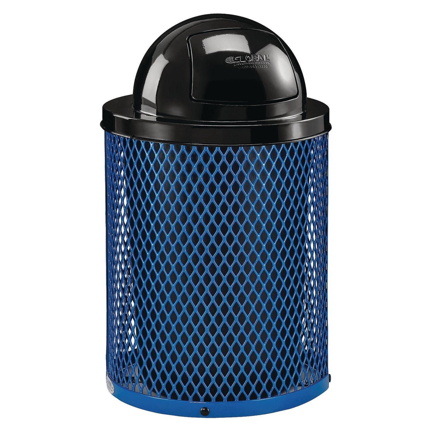Global Industrial® Outdoor Diamond Steel Trash Can, 36 gal, Dome Lid ...