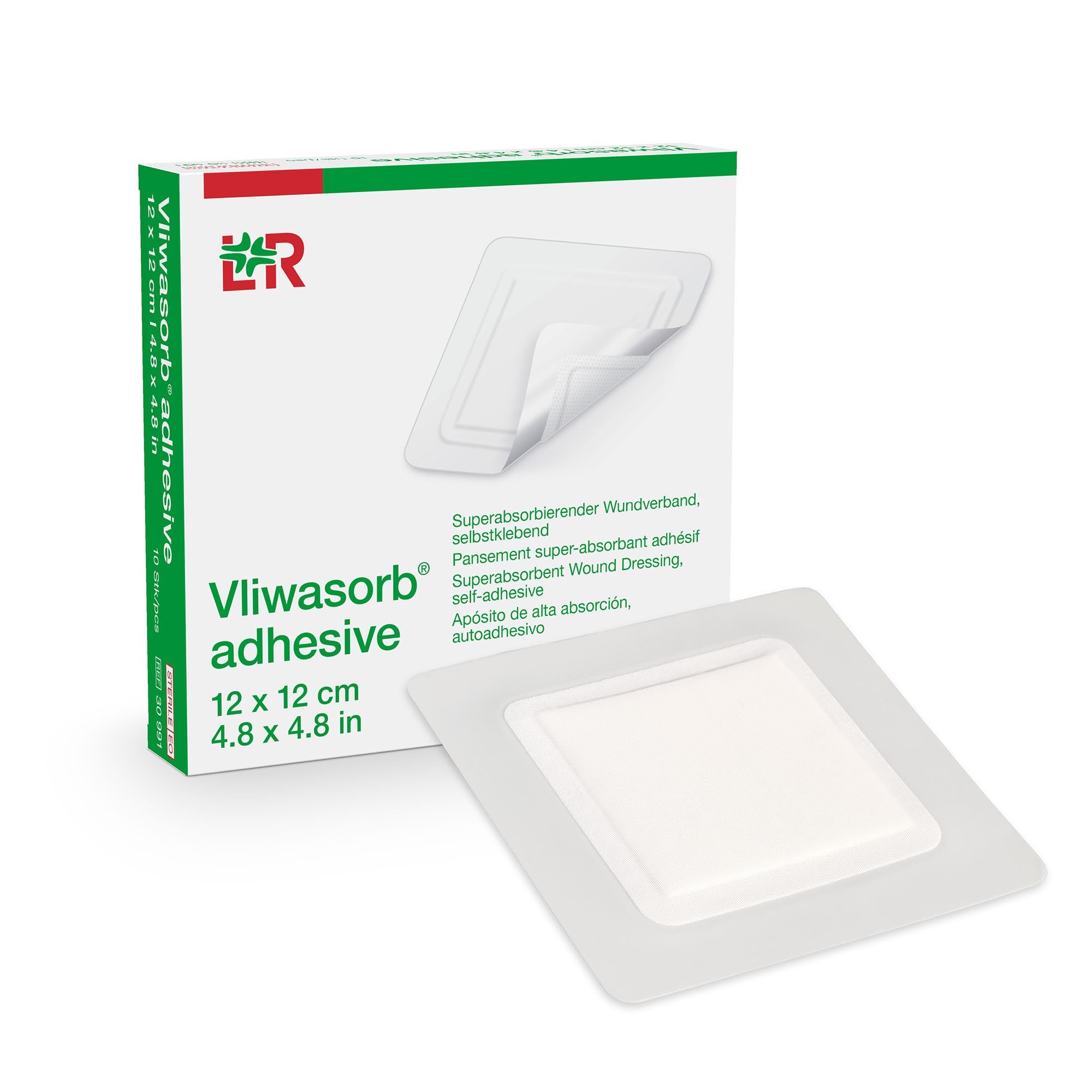 Vliwasorb® Border Super Absorbent Dressing Polyacrylate Adhesive 5 X 5 ...