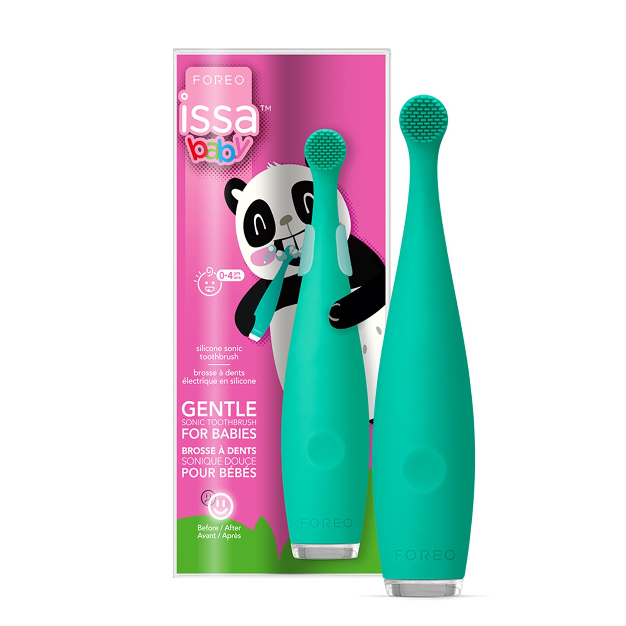 ISSA™ baby Sonic Toothbrush Kiwi Green Panda Ages Birth to 4 Years Sil ...
