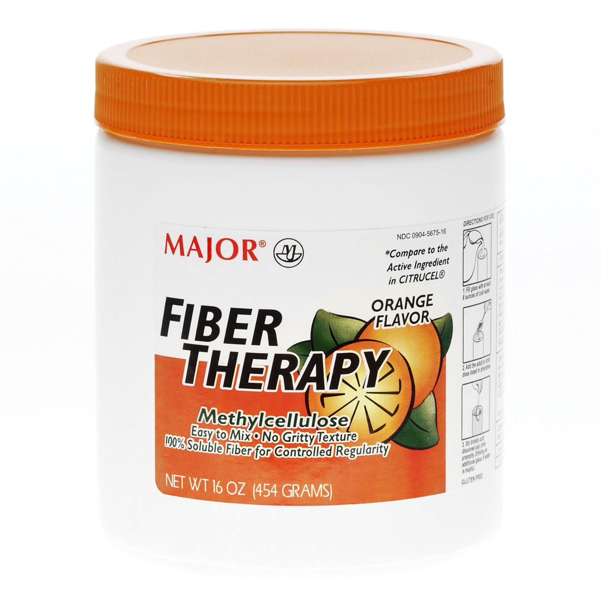 Fiber Therapy Fiber Supplement Orange Flavor Powder 16 oz. Methyl Cell ...