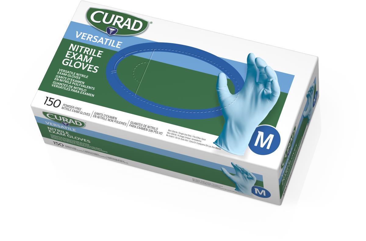 CURAD Textured Nitrile Exam Gloves, Size M, 1500/CS (CUR9315) Case of ...