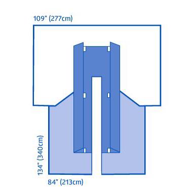 Sterile Cardiovascular Split Drape with Clear Anesthesia Screen, 109 ...