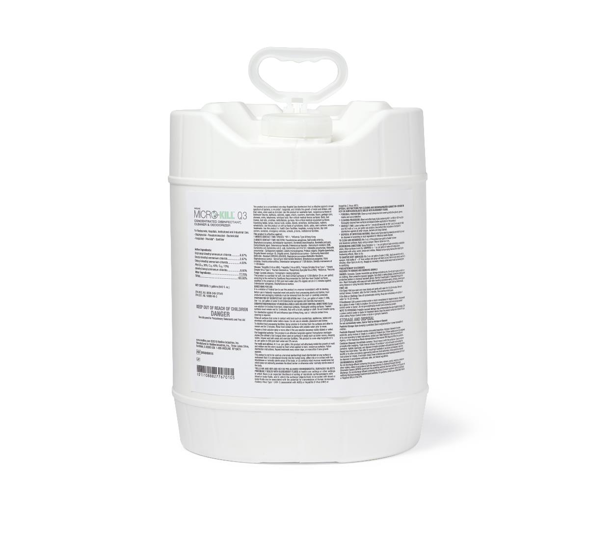 3 Minute Micro-Kill Q3 Quaternary Disinfectant, 5 Gal. Bucket, 1 EA (E ...