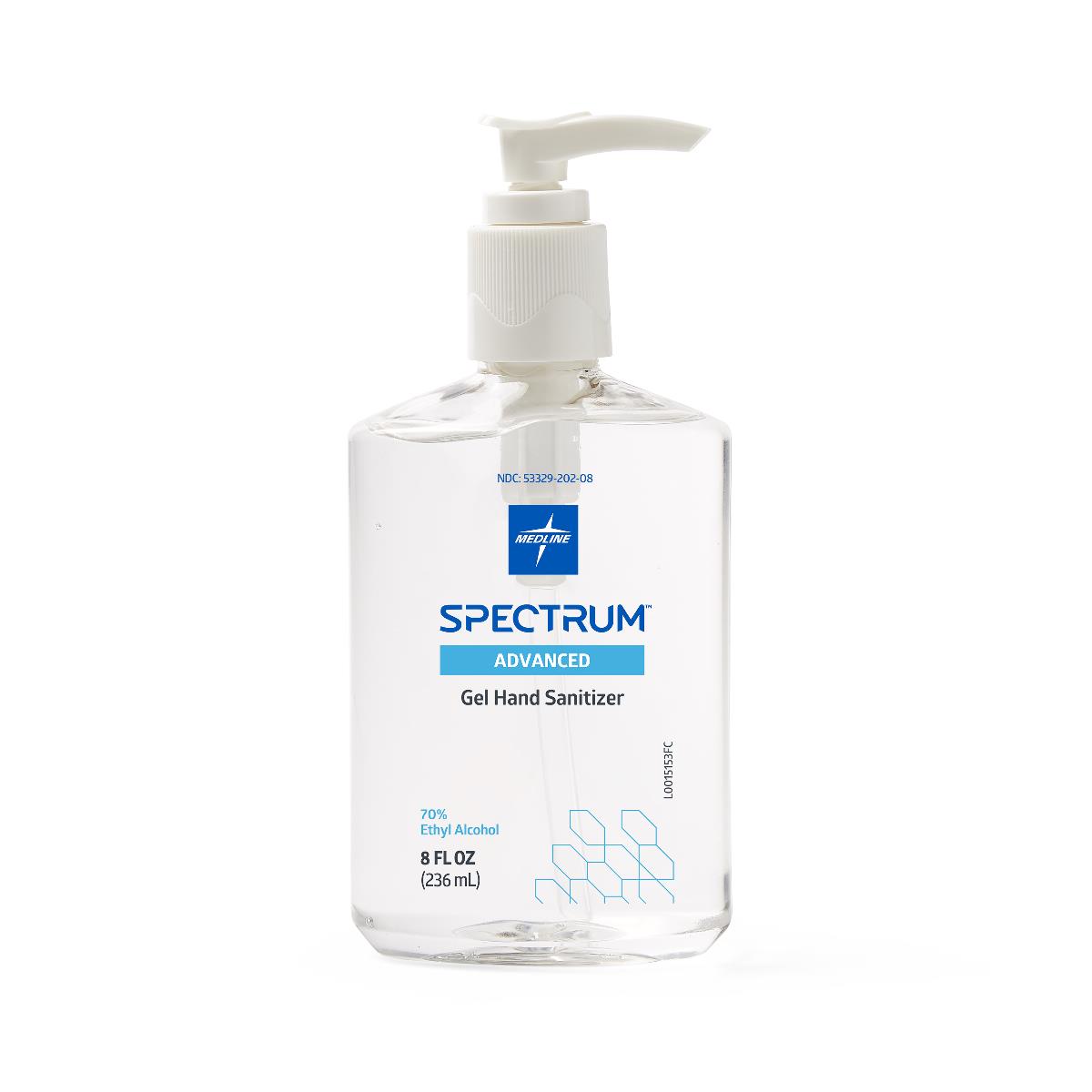 Spectrum Gel Hand Sanitizer, 70% Ethyl Alcohol, Pump Bottle, 8 oz., 1 ...