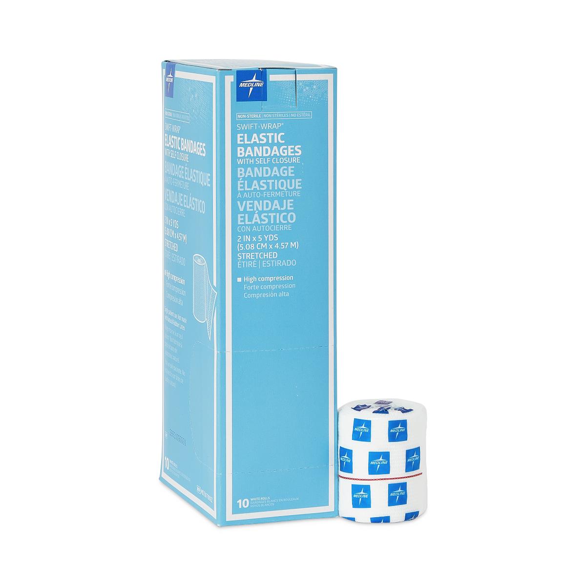 Swift-Wrap Elastic Bandage with Self-Closure, 2" x 5 yd., 20/CS (MDS07 ...