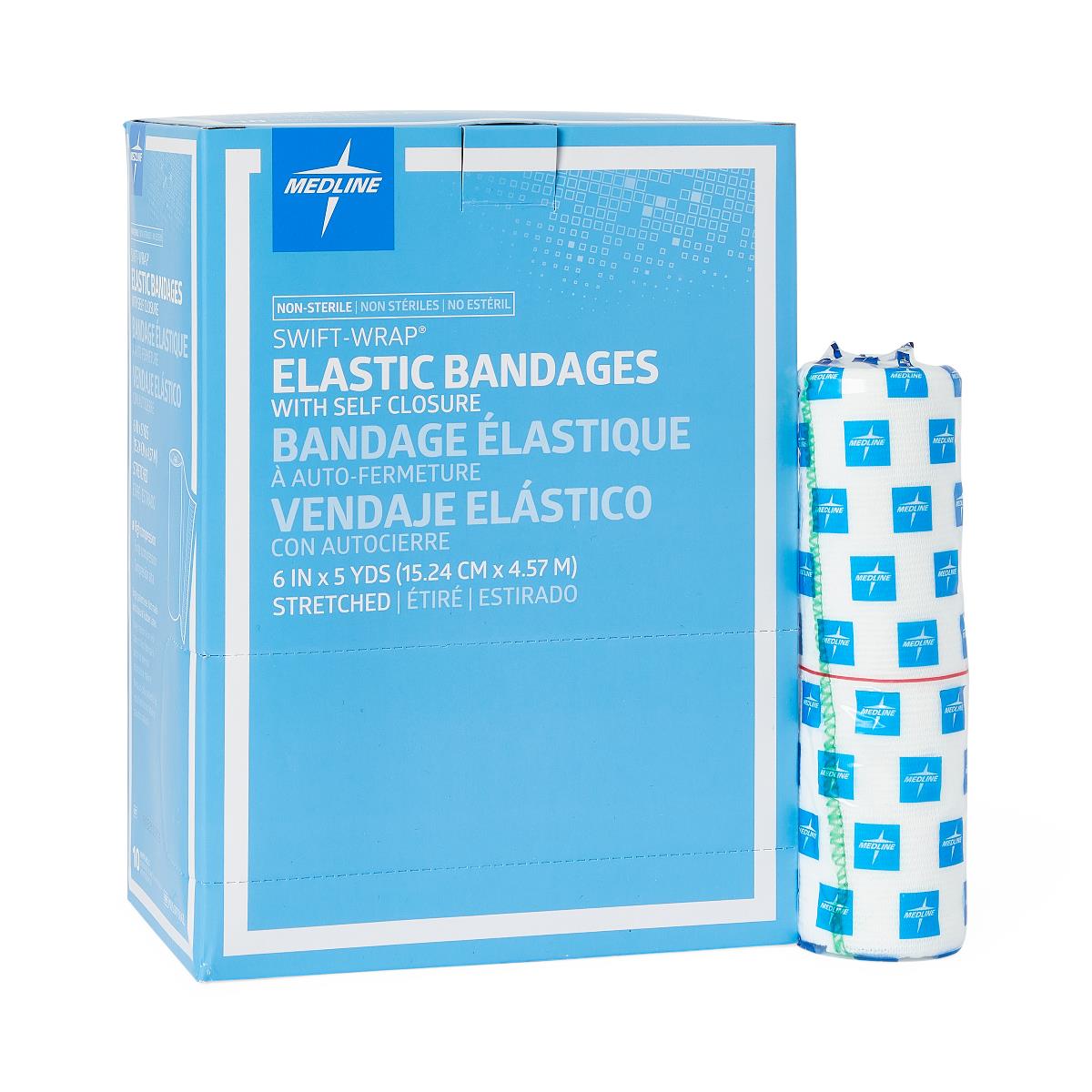 Swift-Wrap Elastic Bandage with Self-Closure, 6" x 5 yd., 1 EA (MDS077 ...