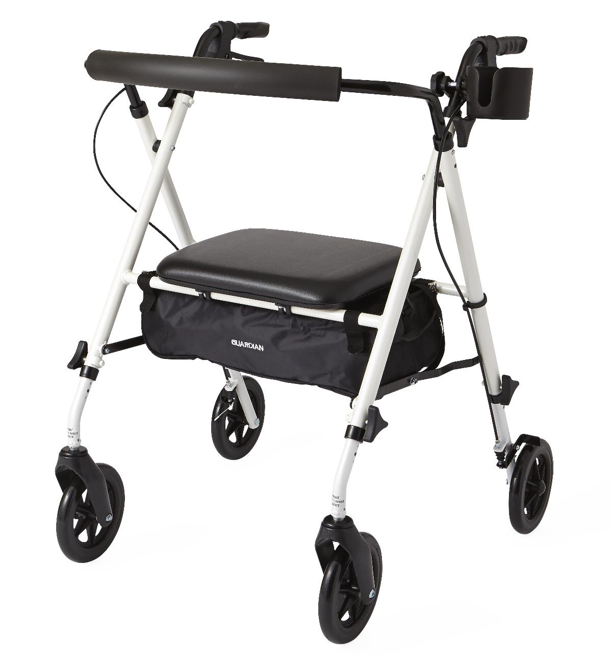 Luxe Rollator with 7" Wheels, White, 1 EA (MDS86835W) Each – GoodEarth ...
