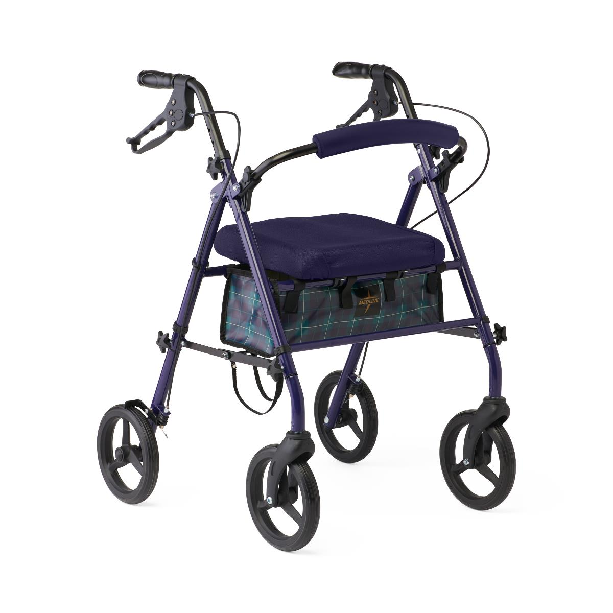 Basic Steel Rollator with Microban, 8" Wheels, Navy, 1/CS (MDS868SKNM ...