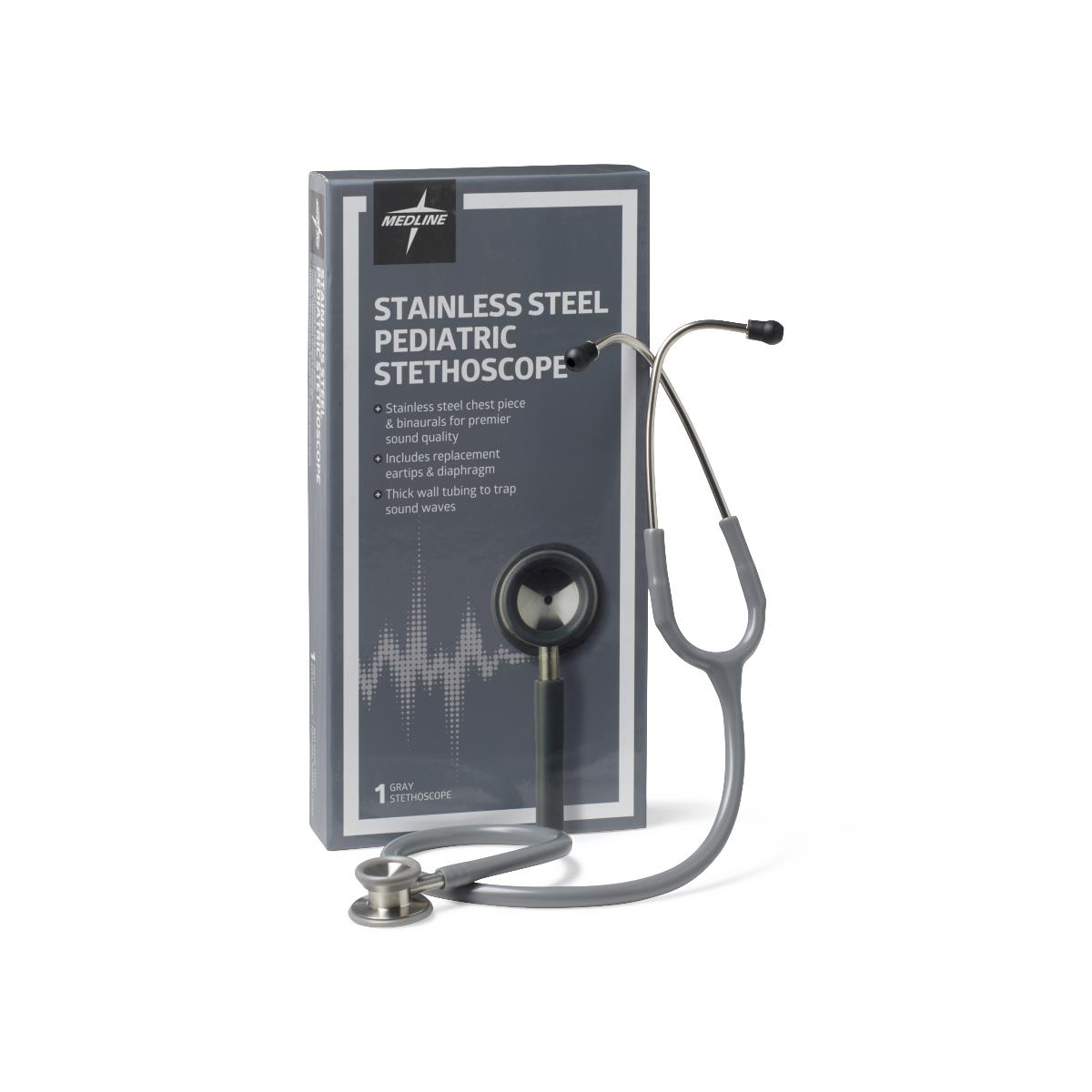 Elite Pediatric Stainless Steel Stethoscope, Gray, 1 EA (MDS92200) Eac ...