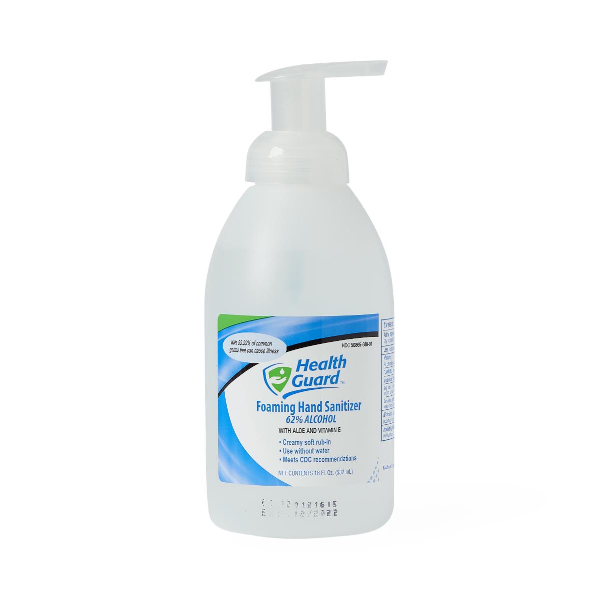 HealthGuard Foaming Hand Sanitizer Pump with 62% Alcohol, 18 oz., 6/CS ...