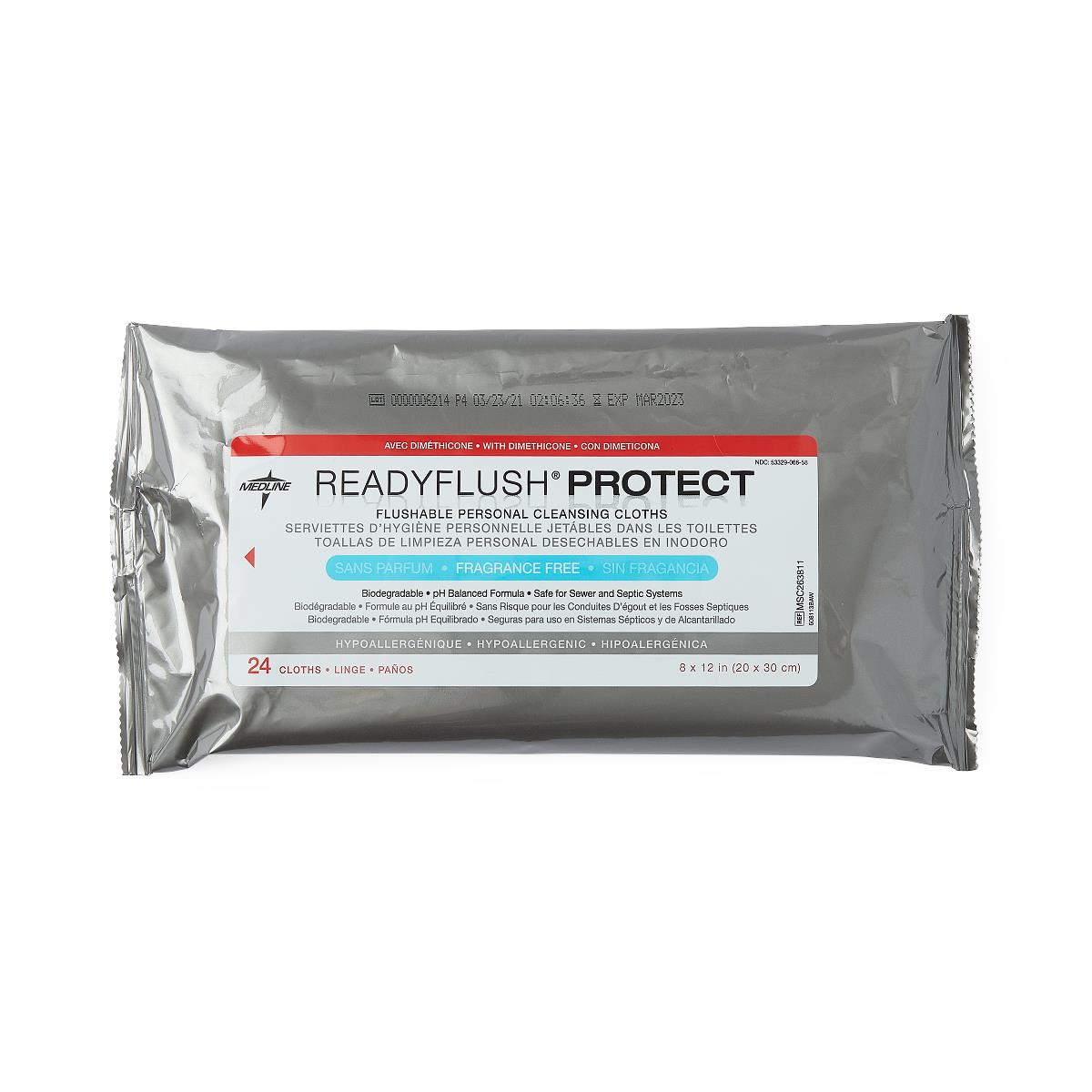 ReadyFlush Protect Flushable Personal Cleansing Wipes with Dimethicone ...