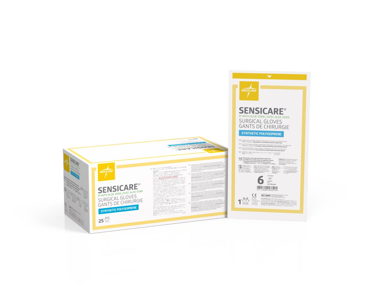 SensiCare PI with Aloe Surgical Gloves, Size 6, 100/CS (MSG1060) Case ...