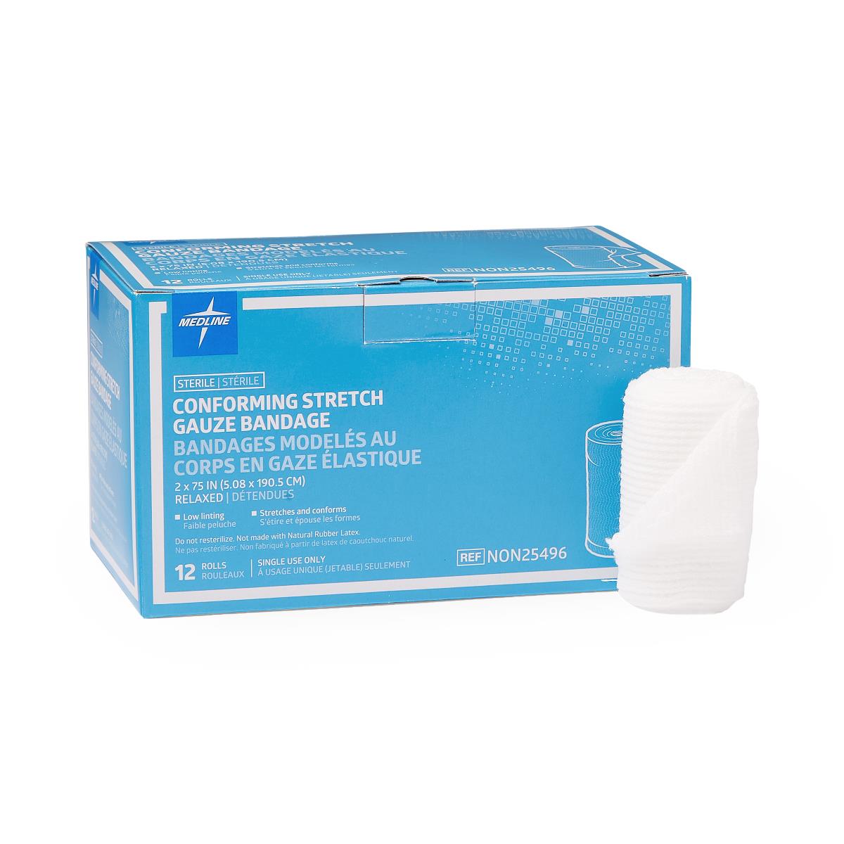 Sterile Conforming Gauze Bandage, 2" x 75", 96/CS (NON25496) Case of 9 ...