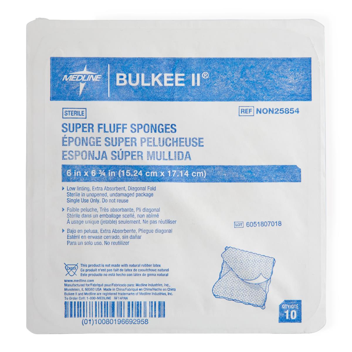 Bulkee II Super Fluff Sponges, 6" x 6.75", 10/TR (NON25854H) Tray of 1 ...