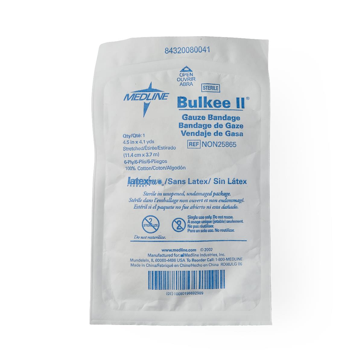 Bulkee II Sterile Cotton Gauze Bandage, 4.5" x 4.1 yd., 1 EA (NON25865 ...