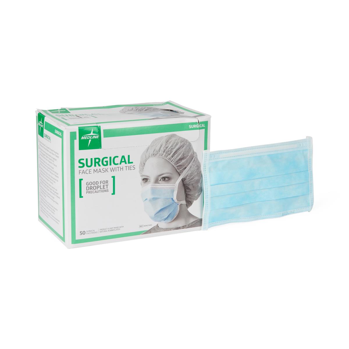 ASTM Level 1 Surgical Face Mask with Ties, Blue, 300/CS (NON27402) Cas ...