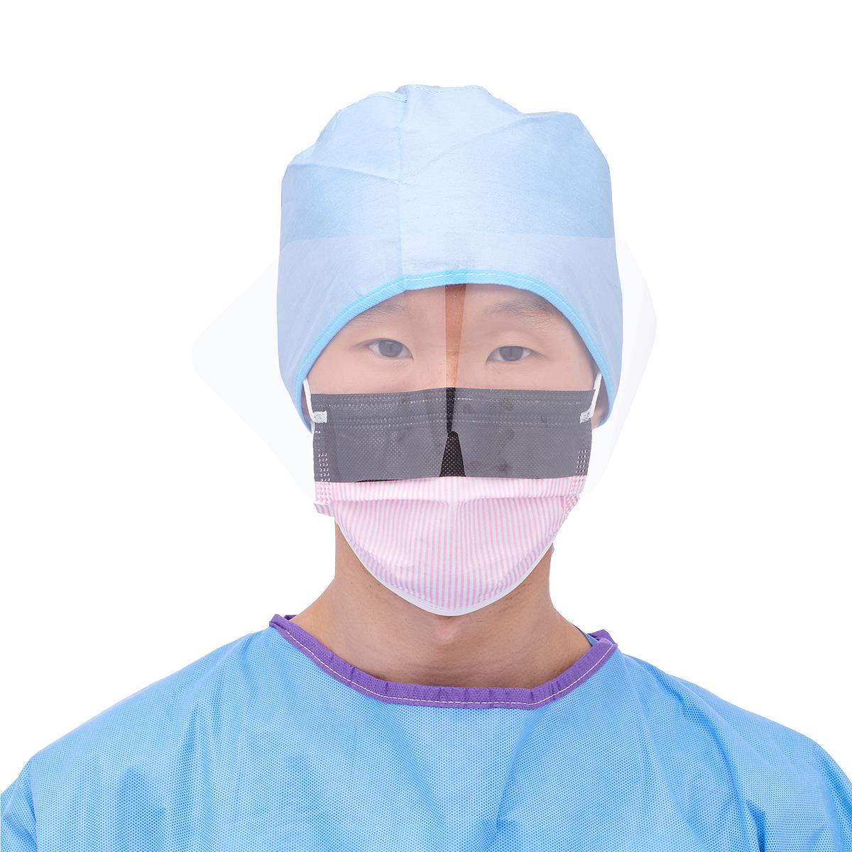 ASTM Level 3 Procedure Face Mask with Ear Loops, Eye Shield, Anti-Fog ...