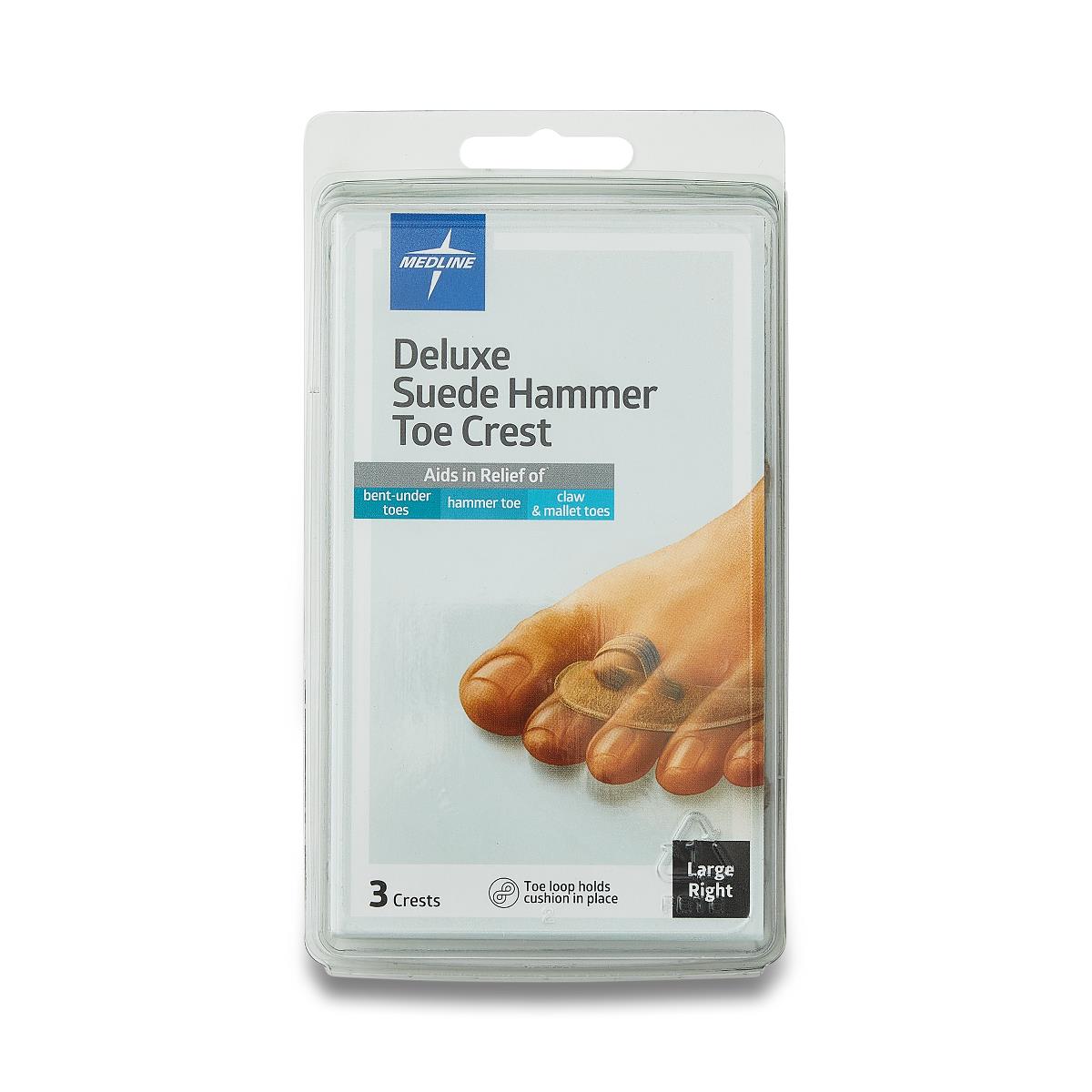 Hammer Toe Crest, Deluxe Suede, Right, Size L, 3/PK (POD14217LR) Pack ...