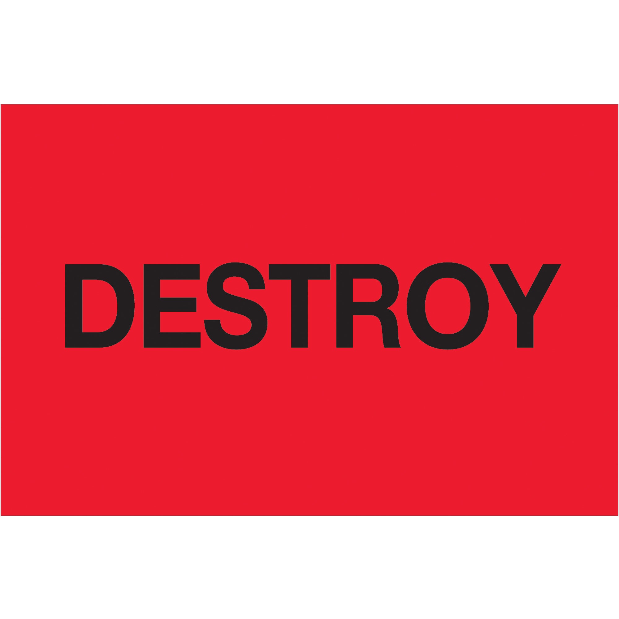 2 x 3" - "Destroy" (Fluorescent Red) Labels (DL1146) Roll Of 500 ...