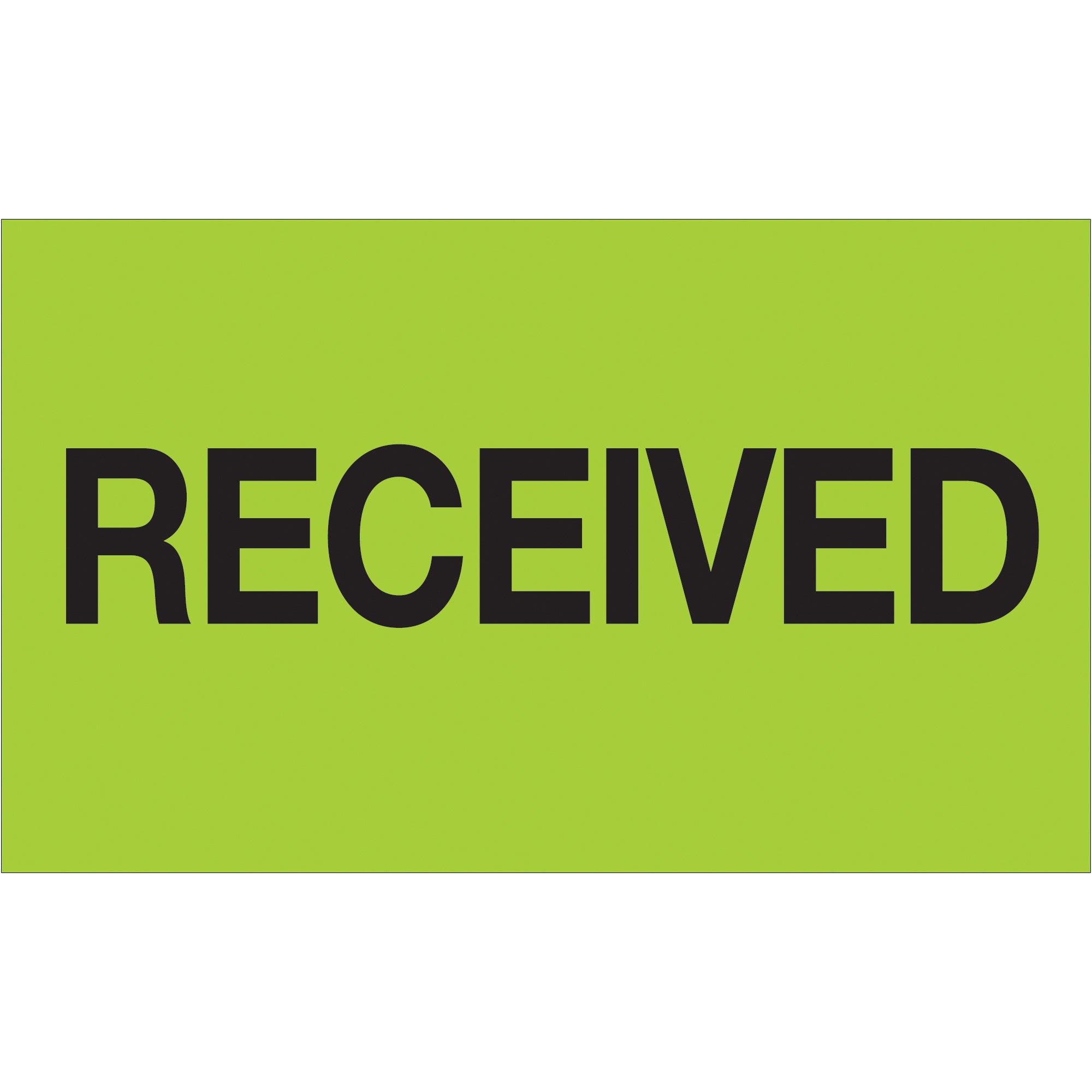 3 x 5" - "Received" (Fluorescent Green) Labels (DL1223) Roll Of 500 ...