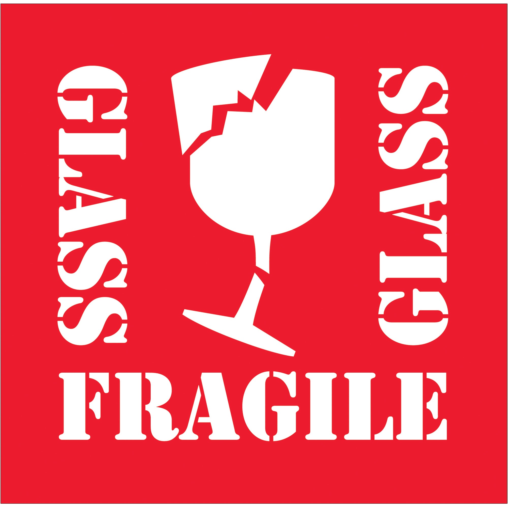 4 x 4" - "Fragile - Glass" Labels (DL1282) Roll Of 500 – GoodEarth Products