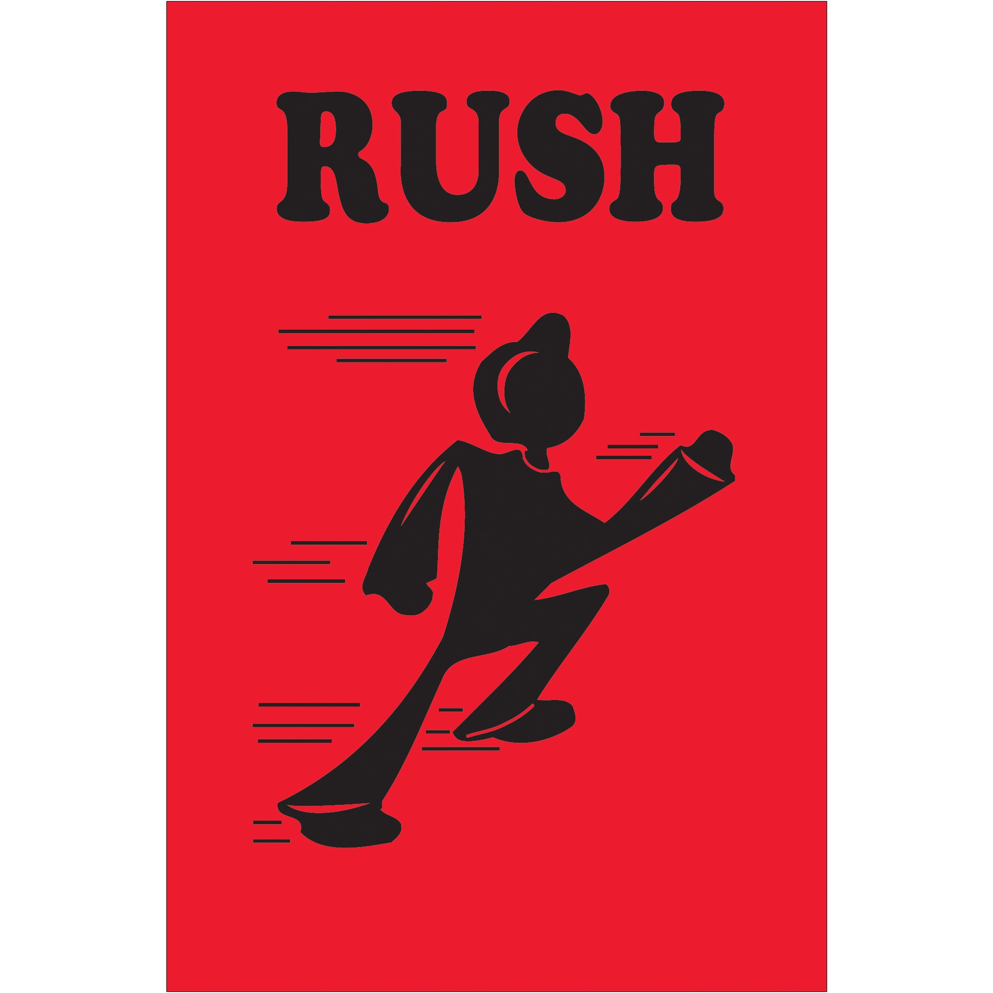 4 x 6" - "Rush" (Fluorescent Red) Labels (DL1700) Roll Of 500 ...