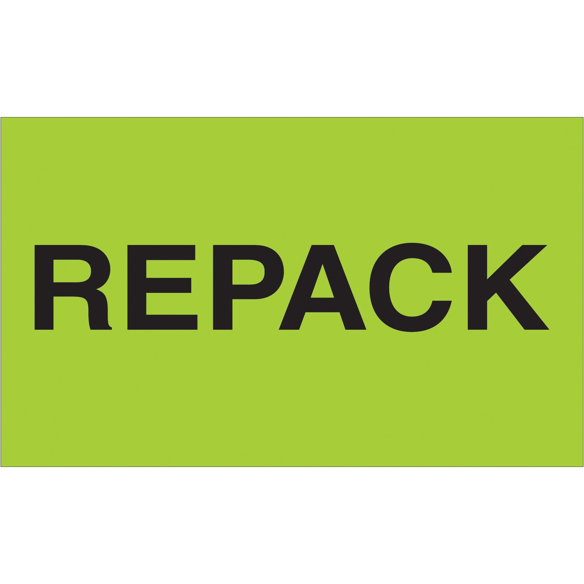 3 x 5" - "Repack" (Fluorescent Green) Labels (DL2621) Roll Of 500 ...