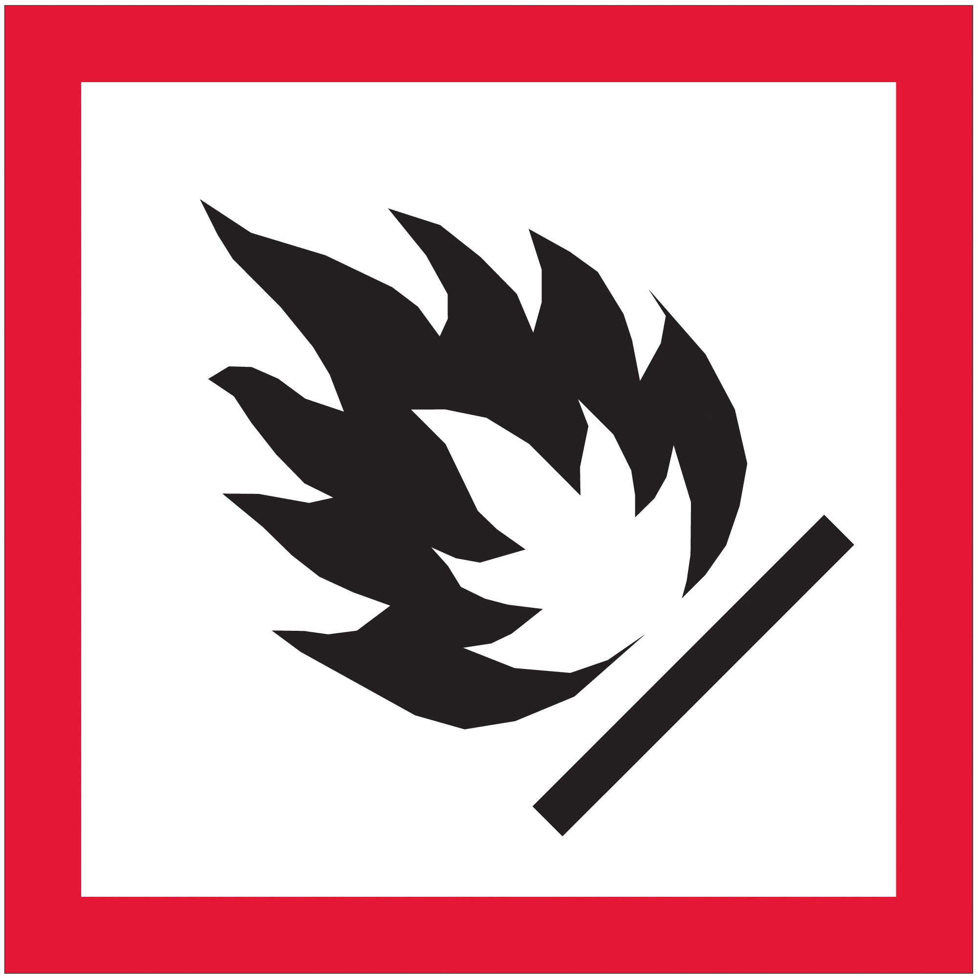 1 x 1" Pictogram - Flame Labels (DL4141) Roll Of 500 – GoodEarth Products