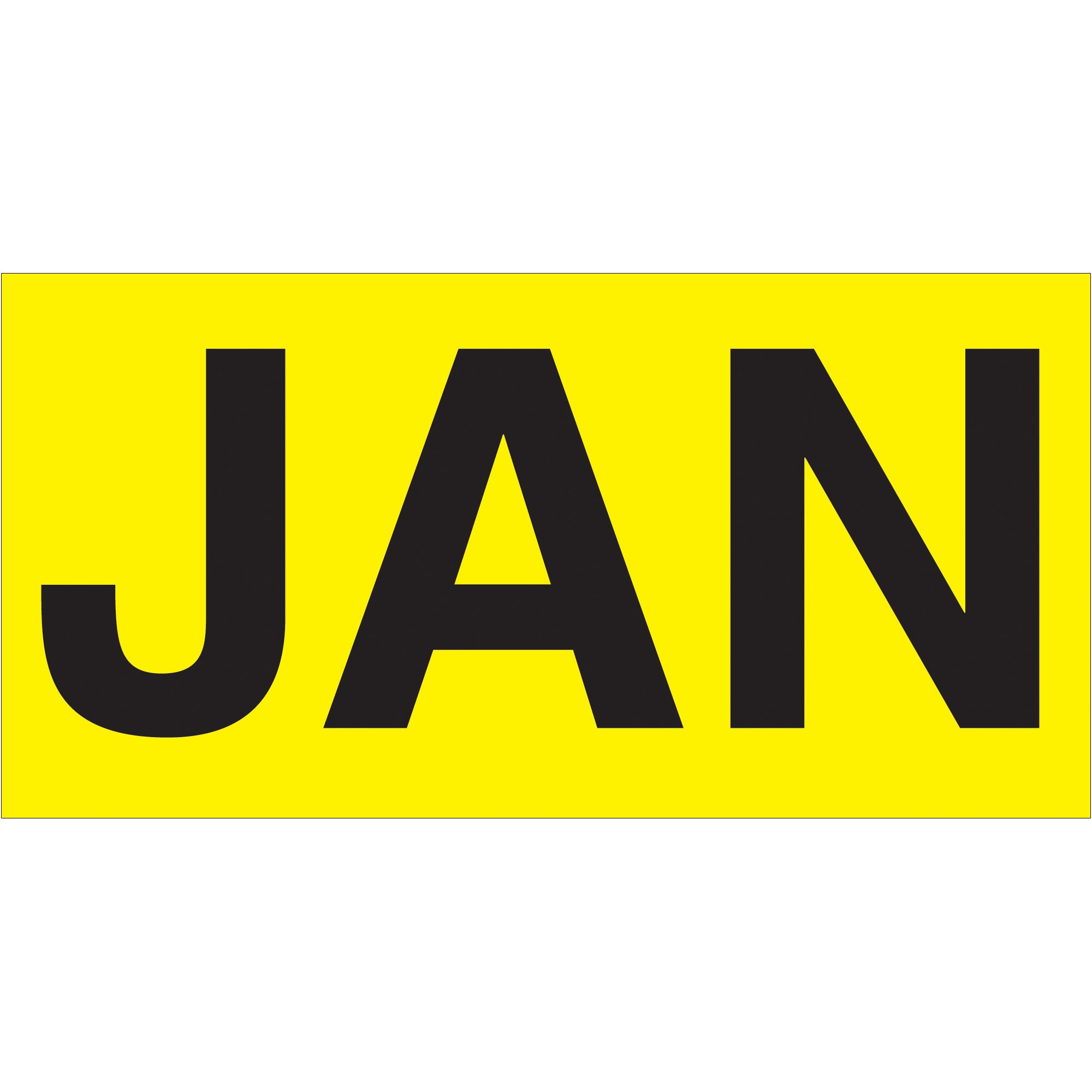 3 x 6" - "JAN" (Fluorescent Yellow) Months of the Year Labels (DL6702 ...