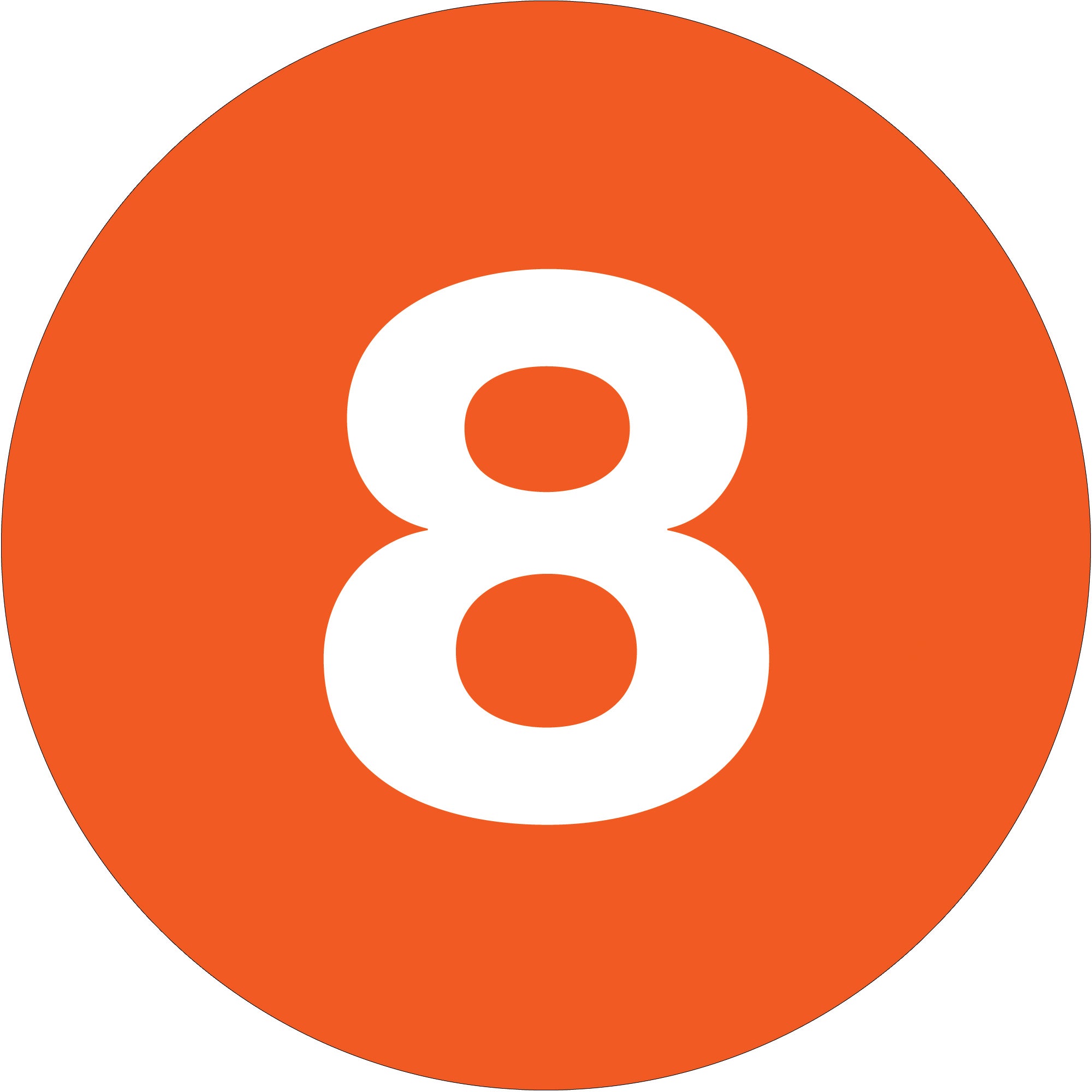 2" Circle - "8" (Orange) Number Labels (DL6776) Roll Of 500 – GoodEarth ...